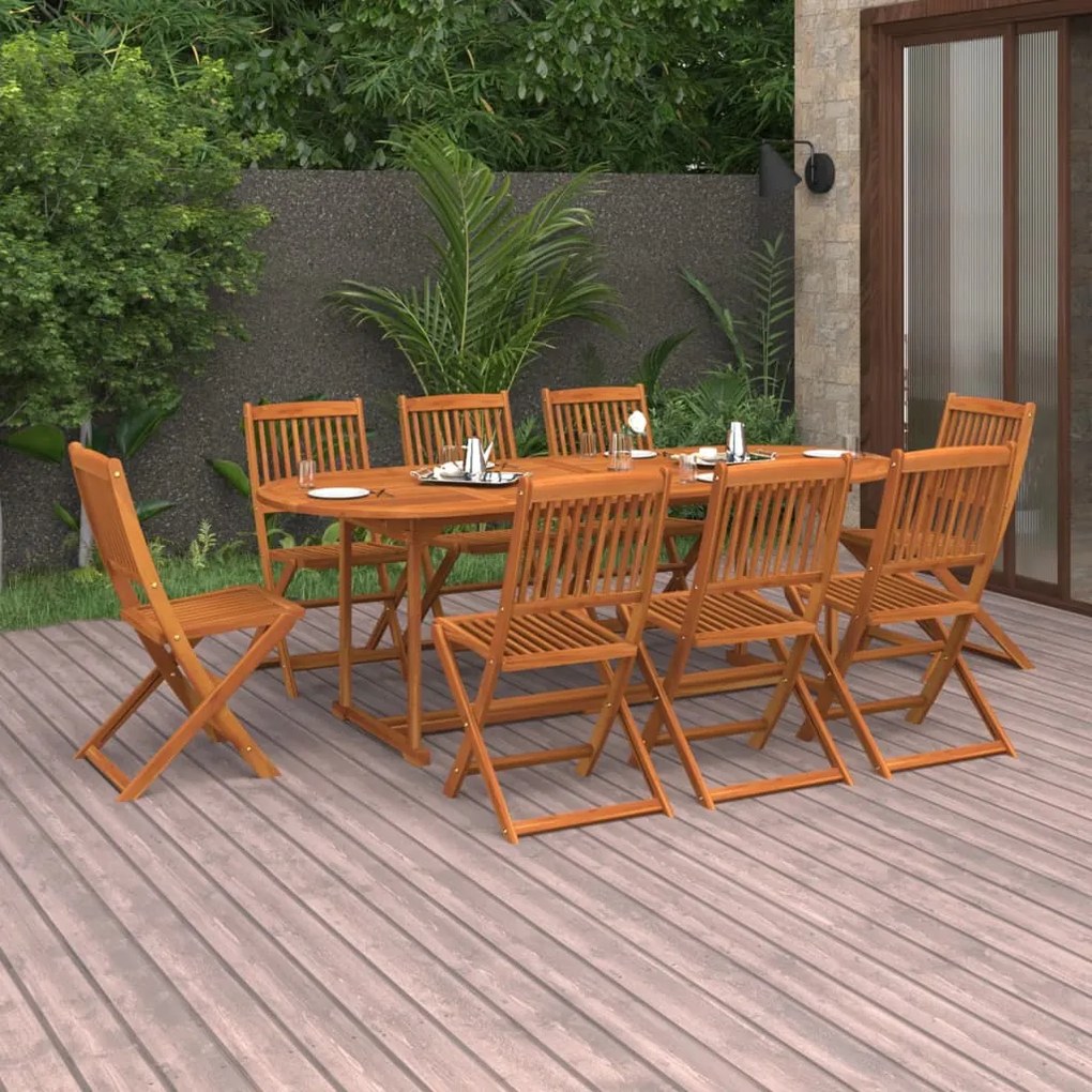 9dílný zahradní jídelní set 220x90x75 cm masivní akáciové dřevo 3086976