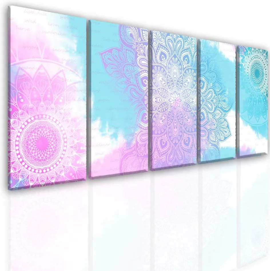 Mandala růžovo modrá abstrakce (150x60 cm) - InSmile ®
