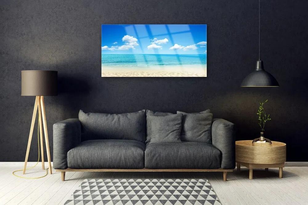Obraz na skle Moře Modré Nebe 125x50 cm