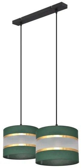 Lustr na lanku HELEN 2xE27/15W/230V zelená/zlatá