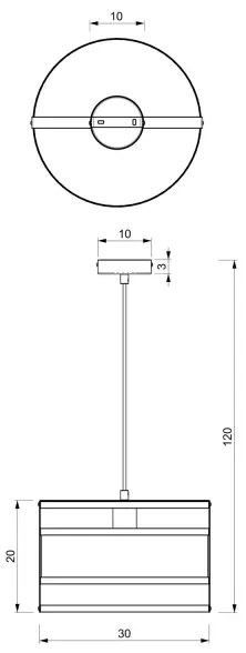 Lustr na lanku RIM 1xE27/60W/230V černá/zlatá