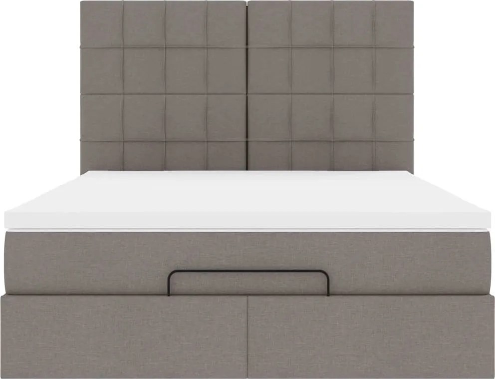 Osmanský rám postele s matrací taupe 140x190cm textil 3313158