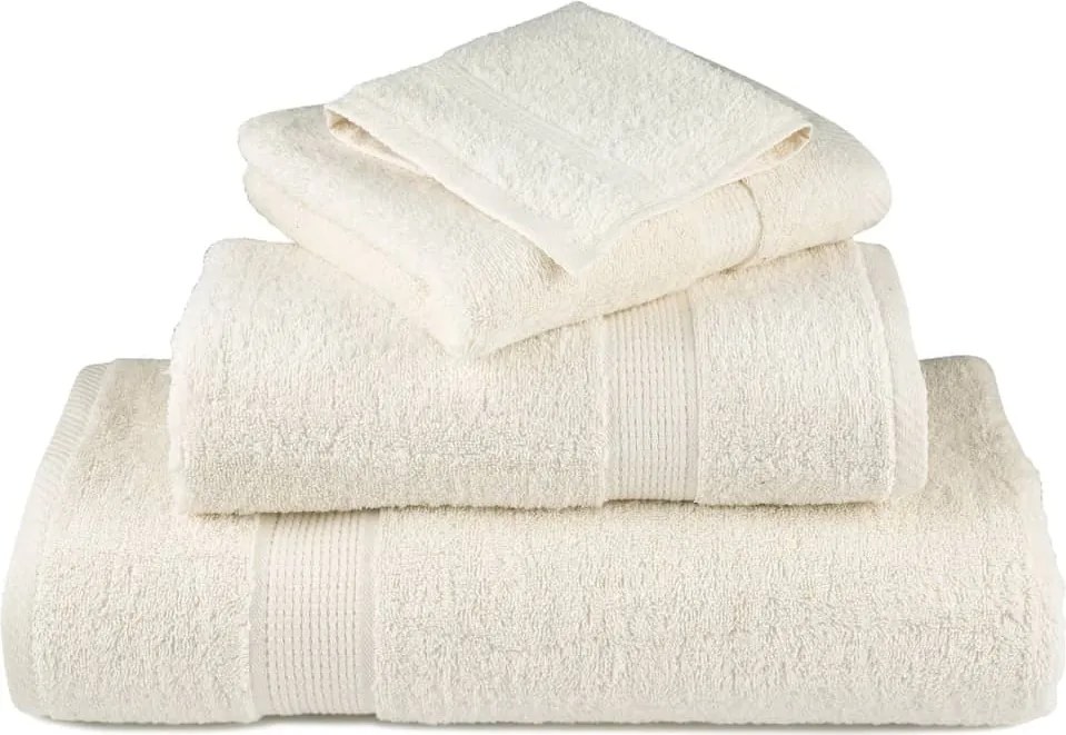 Premium ručníky SOLUND 4 ks krémové 70 x 140 cm 600 g/m² 137477