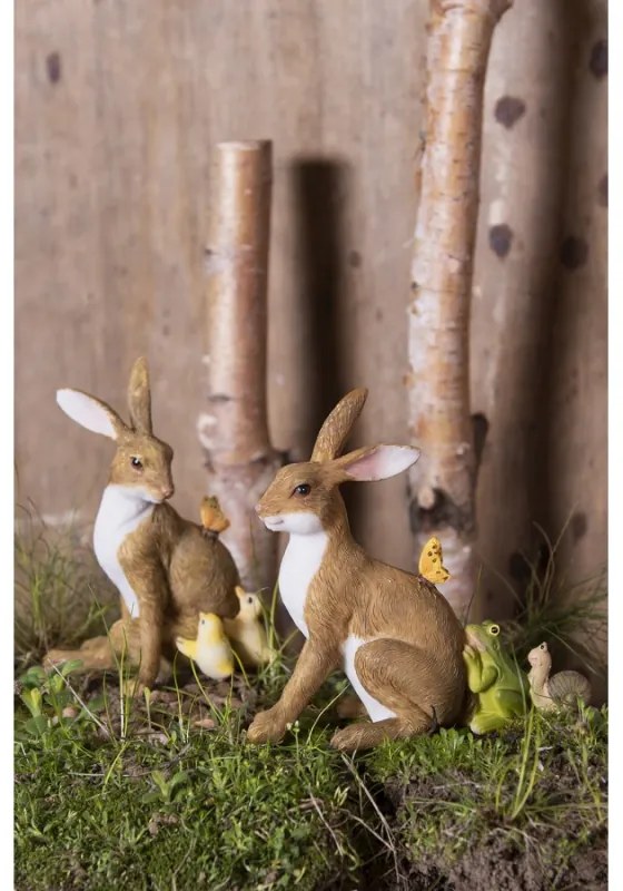 Velikonoční dekorace králíka se zvířátky – 14x5x13 cm