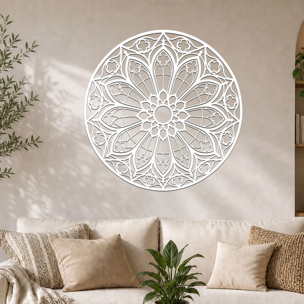 dřevo života Dřevěná mandala DUCHOVNOSTI Zvolte barvu dekoru: Bílá, Zvolte rozměr Ø (cm): 60