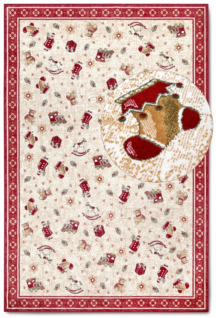 Villeroy & Boch Kusový koberec Toy's delight se střiženým vlasem 106217 Red, Multicolor, 160x230, červená, obývací pokoj