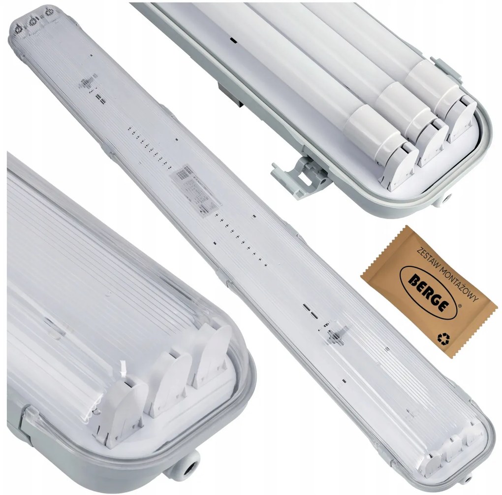 BERGE LED hermetické svítidlo 3x120cm IP65 G13