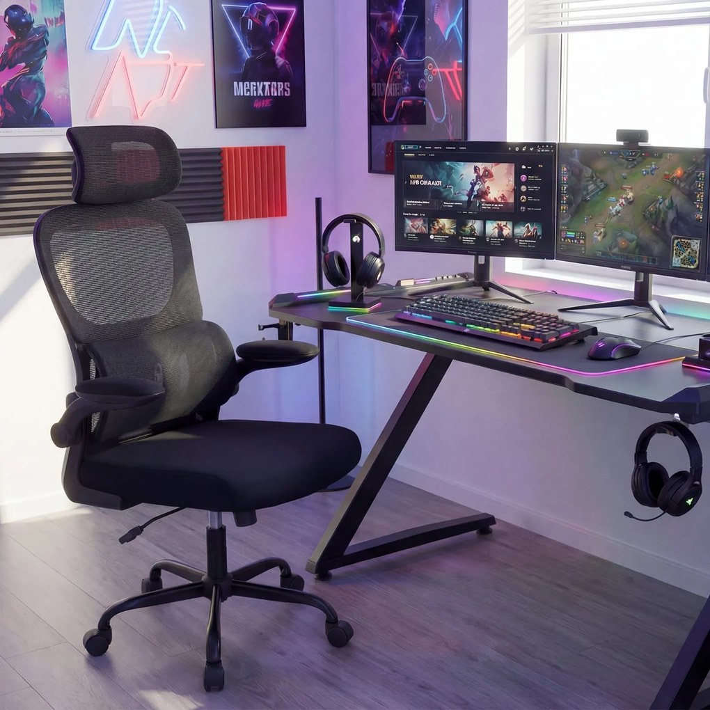 Costway Ergonomická kancelářská židle Stolní židle s bederní opěrkou