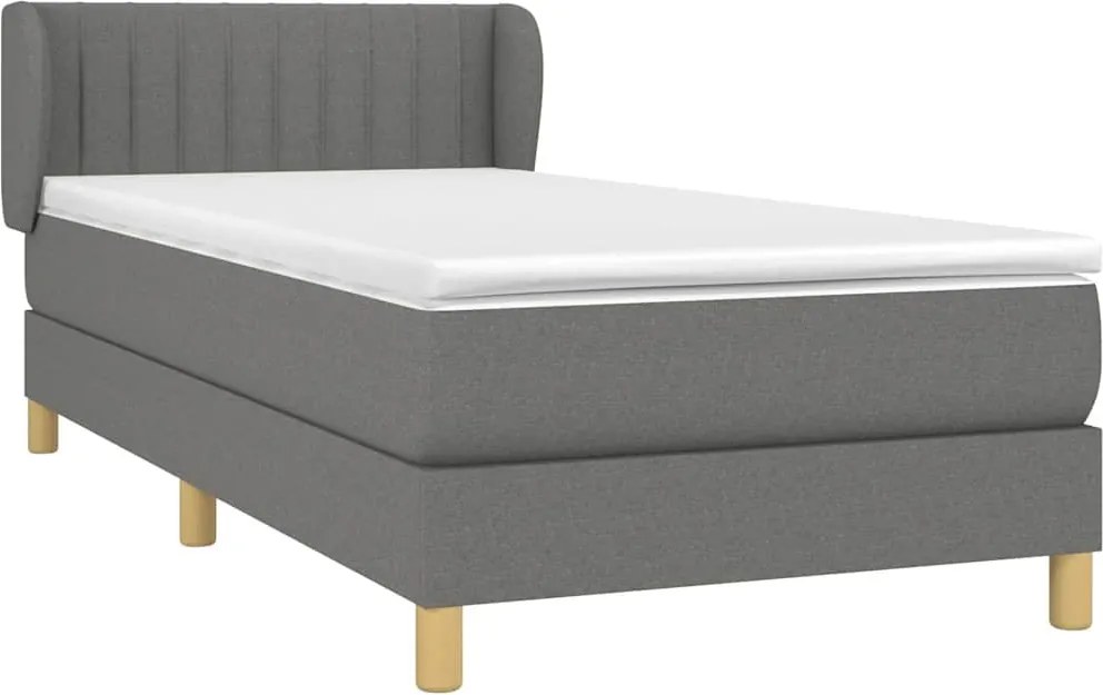 Box spring postel s matrací tmavě šedá 80 x 200 cm textil 3126918