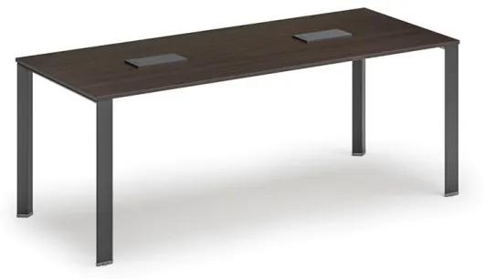 Stůl INFINITY 2000 x 900 x 750, wenge + 2x stolní zásuvka TYP II, černá