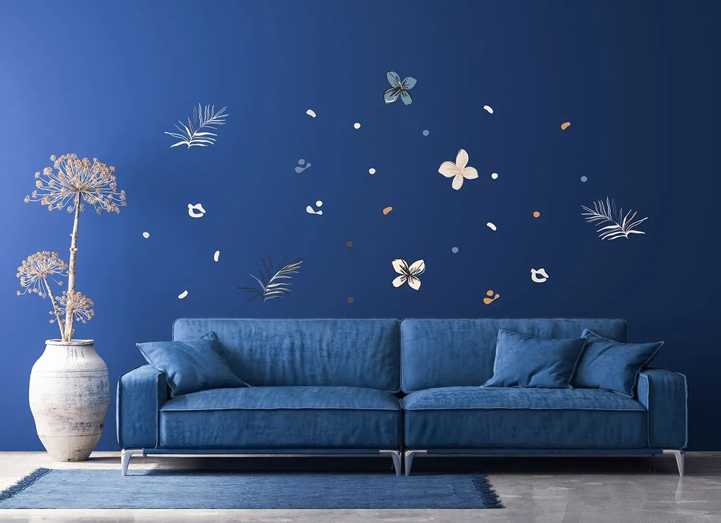 Samolepka na zeď Vektorové Květinové Motivy | 42.5 x 65 cm | DSM3451