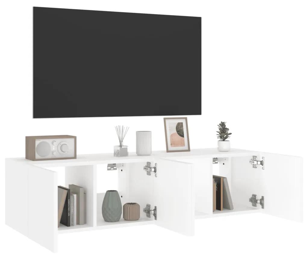 Nástěnné TV skříňky s LED osvětlením 2 ks bílé 60 x 35 x 31 cm