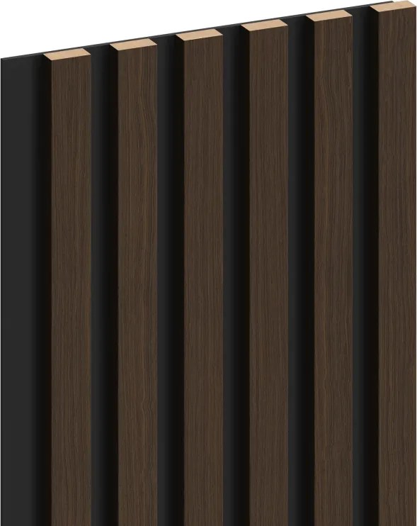 Mexen Lam-B, akustické stěnové lamely 275 × 30 cm, HDF deska 4 mm, technická dýha, ořech palisandrový, S100-275307-3015-021