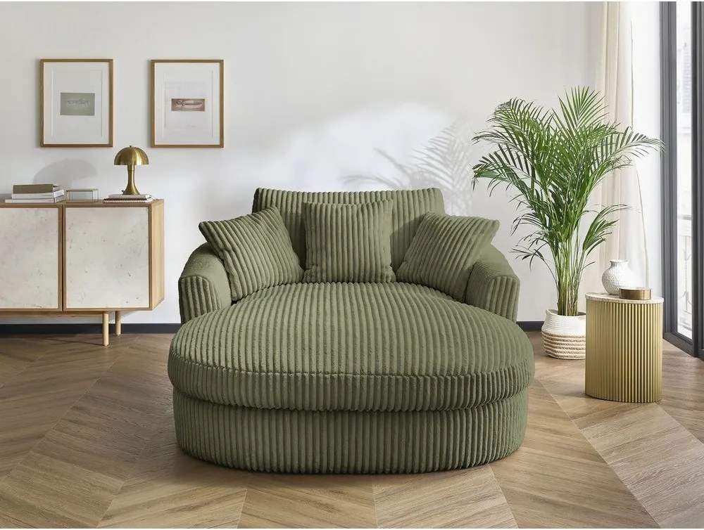 Zelené manšestrové křeslo Belem – Bobochic Paris