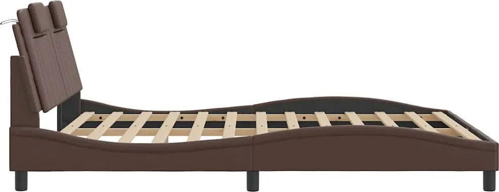 Rám postele Viana bez matrace hnědý 160x200 cm umělá kůže 3208105