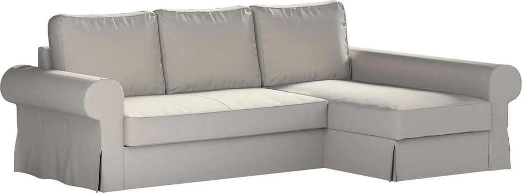 Potah na pohovku IKEA Backabro rozkládací se šezlongem barva šedá látka pletený vzor
