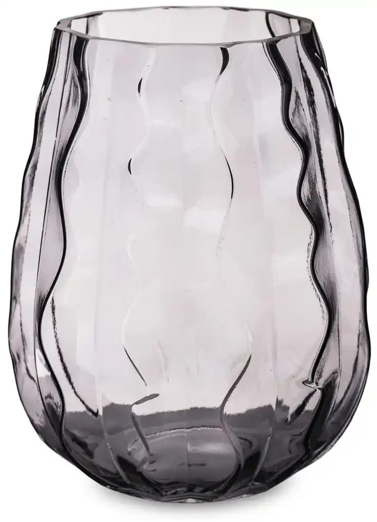 Skleněná váza s vlnitým povrchem 22 cm 142236 | BIANO