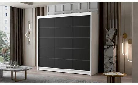 Velká šatní skříň PALERMO VII 200 cm Bílá/Černá