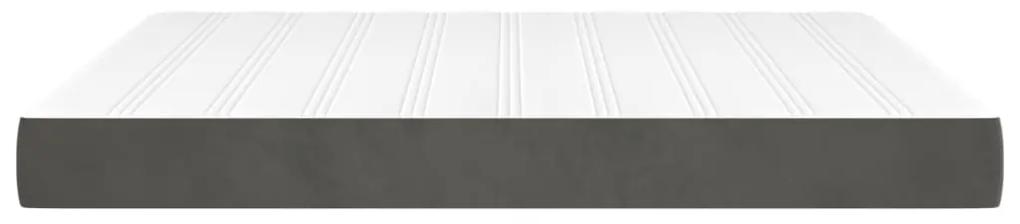 Taštičková matrace tmavě šedá 180 x 200 x 20 cm samet,  347849