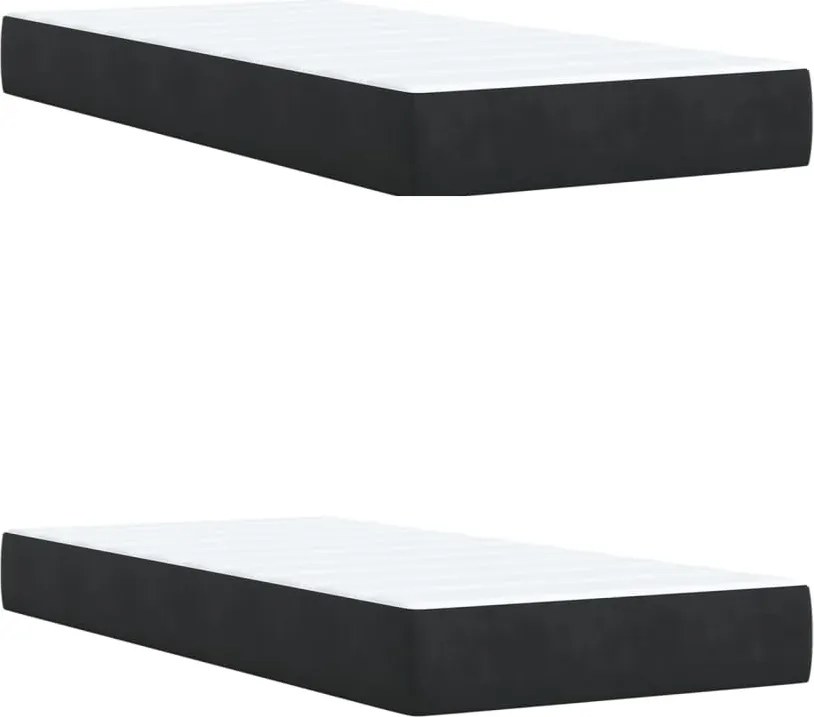 Box spring postel s matrací černá 200x200 cm samet 3291004