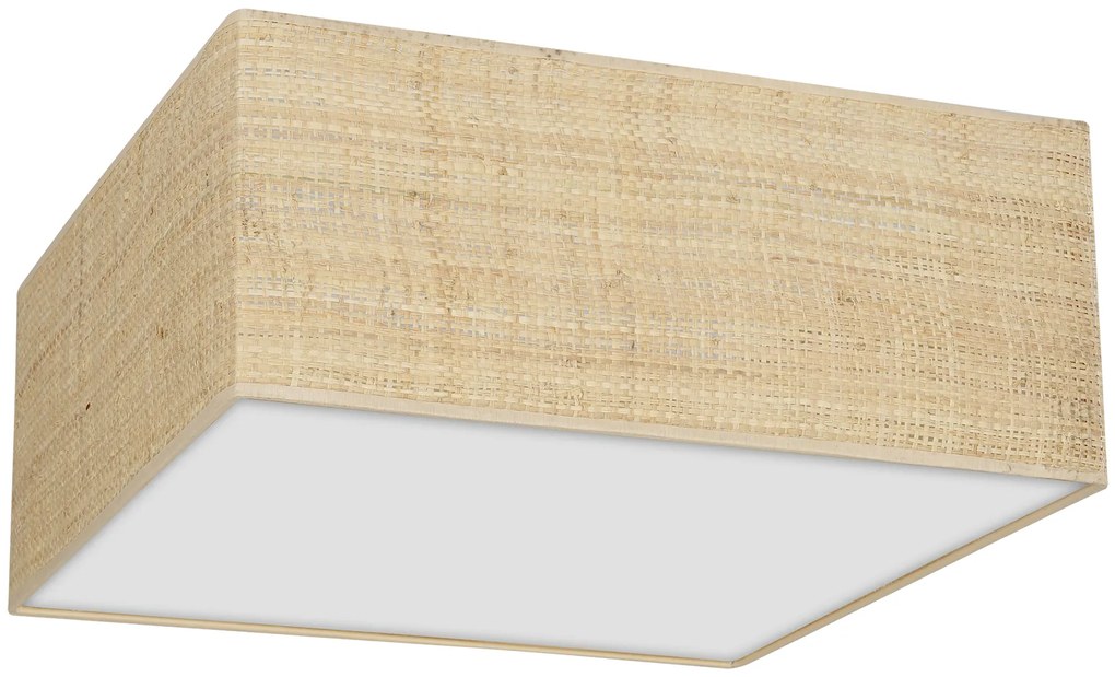 Stropní svítidlo Marshall Square, 1x ratanové stínítko, (bílé plexisklo), (50 cm)