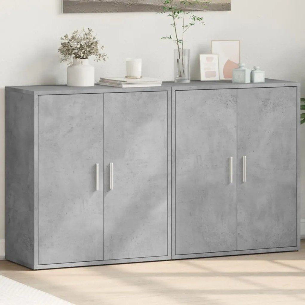 Příborníky 2 ks betonově šedé 60 x 31 x 70 cm kompozitní dřevo 3276542