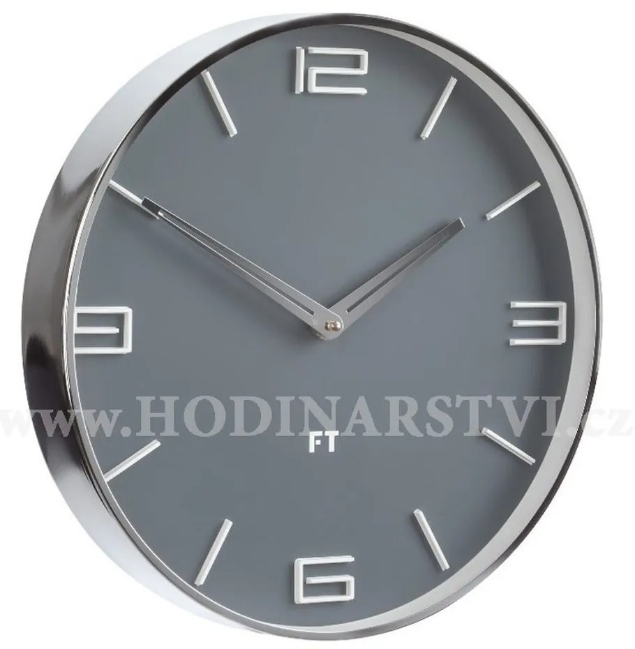 Designové nástěnné hodiny Future Time FT3010GY Flat grey 30cm