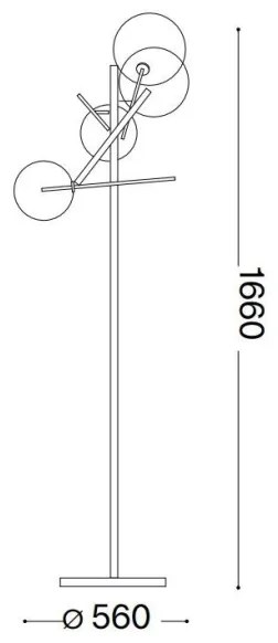 Ideal Lux - LED Stojací lampa EQUINOXE 4xG4/2W/230V chrom/čirá