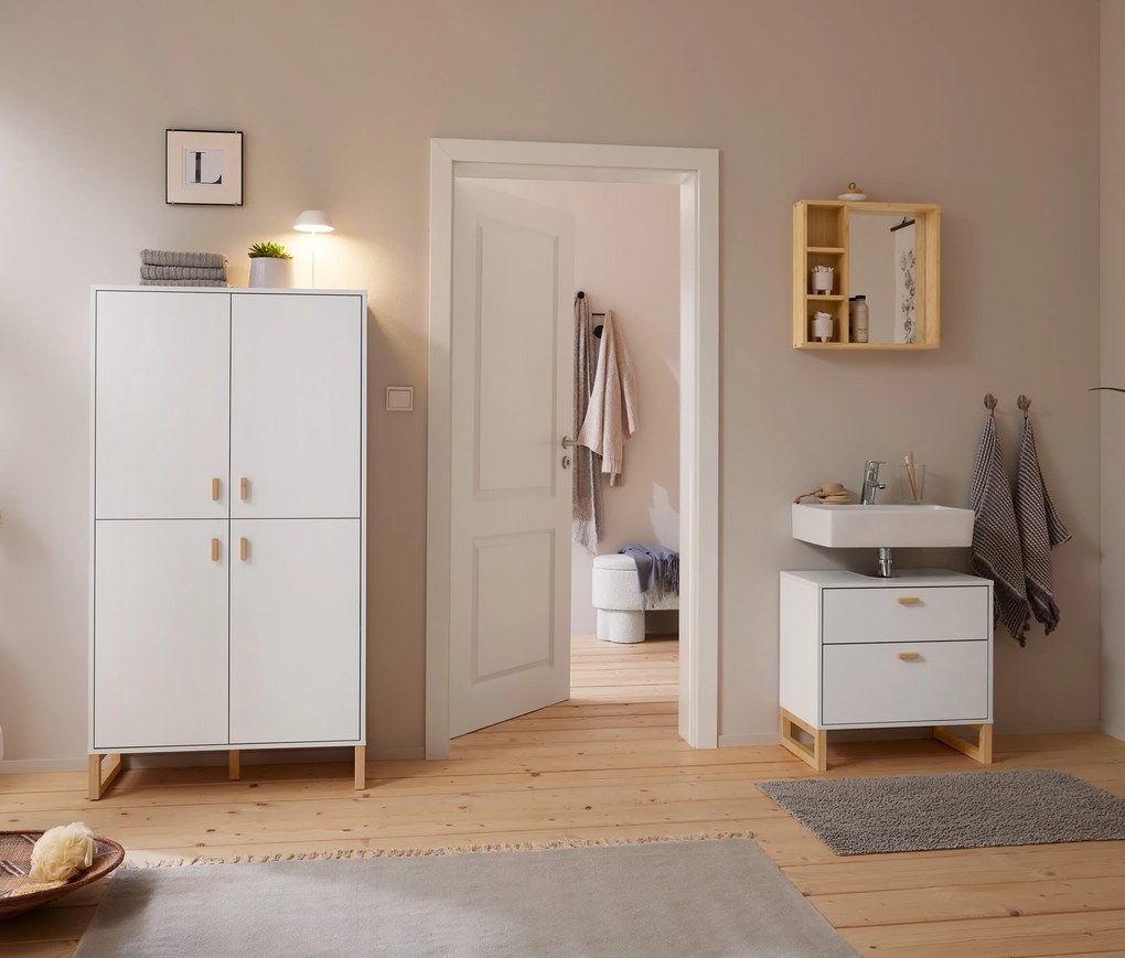 Tchibo - Koupelnová skříňka se 4 dvířky - barva: braun