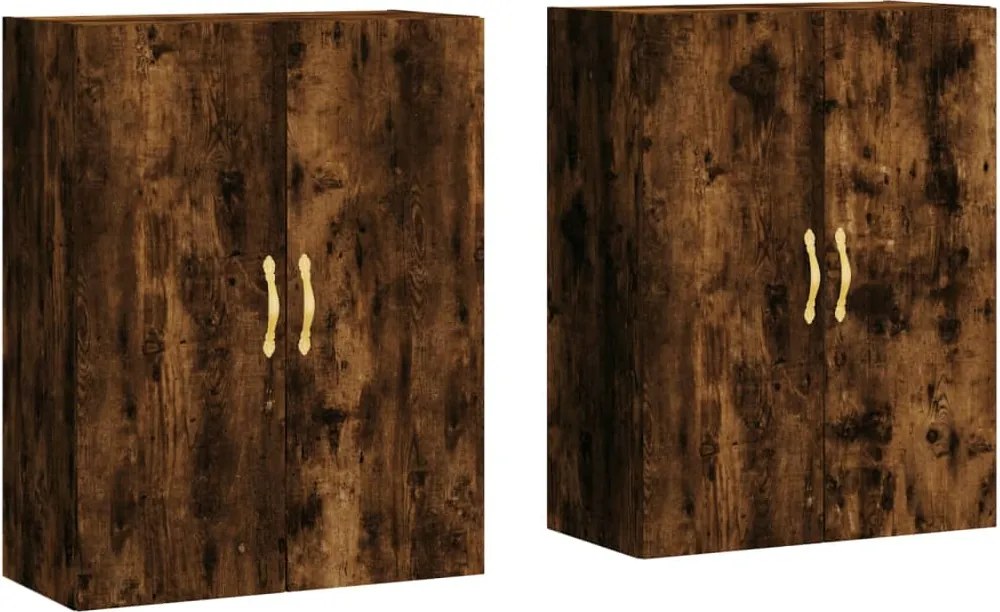 Nástěnné skříňky 2 ks kouřový dub 69,5 x 34 x 90 cm 3195608