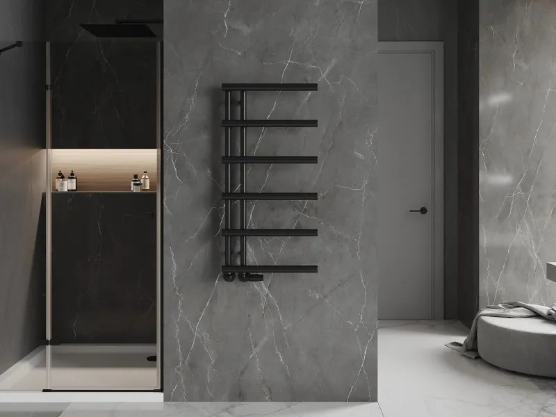 Mexen Jukon dekorativní koupelnový radiátor 988 x 500 mm, 461 W, černý - W116-0988-500-00-70
