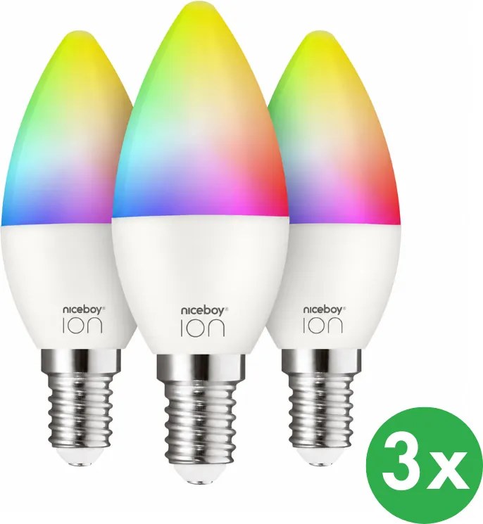 Žárovky Niceboy ION SmartBulb RGB, 6 W, E14, 3 ks
