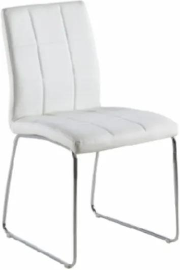 Jídelní židle z bílé ekokůže a chromových nohou TK2034