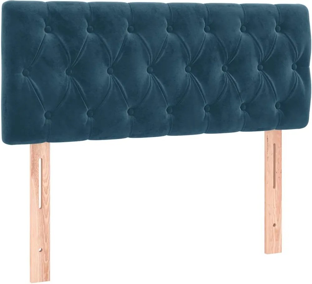 Box spring postel s matrací tmavě modrá 90x200 cm samet 3141465