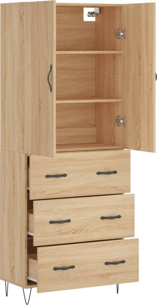 Skříň highboard dub sonoma 69,5 x 34 x 180 cm kompozitní dřevo 3198084