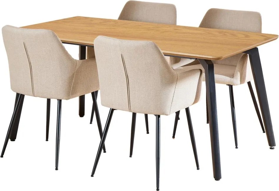 ACTONA GROUP Designová jídelní sestava CADIZ béžová s područkami H000025047