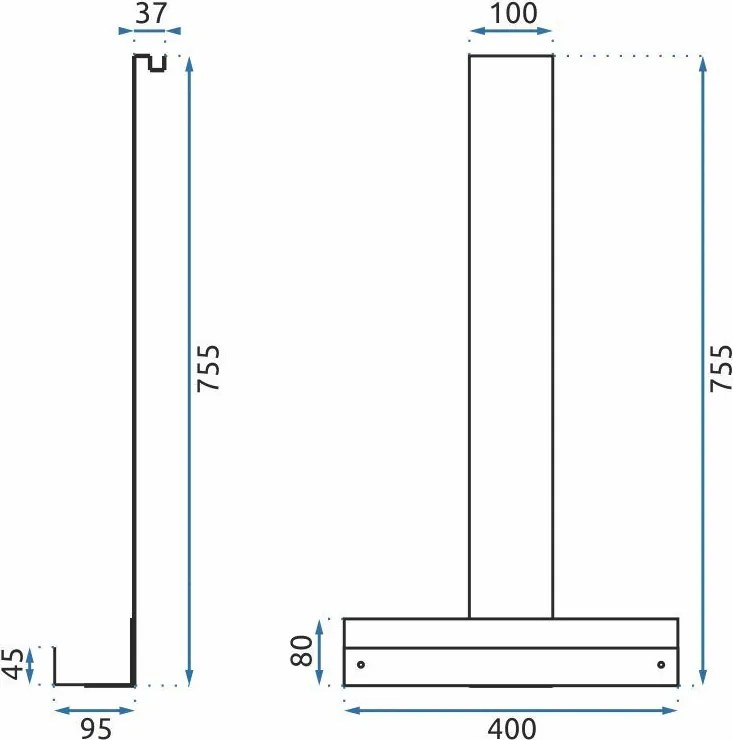 Rea Tori, koupelnová závěsná polička 40x9,5x75,5 cm, zlatá matná, REA-85001