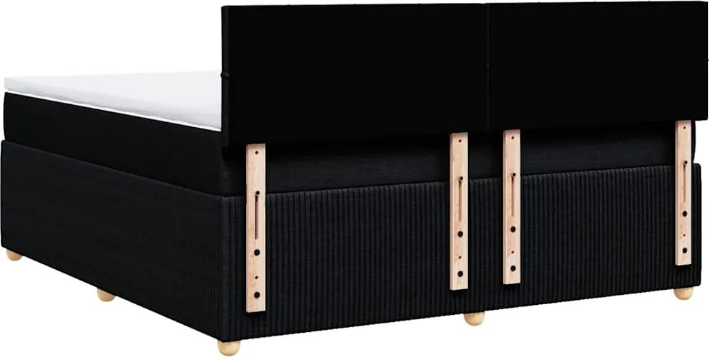 Box spring postel s matrací černá 180x200 cm textil 3287537
