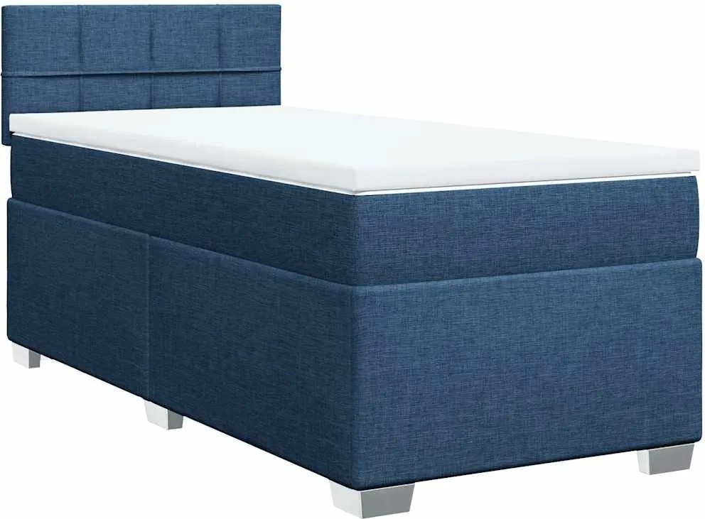 Box spring postel s matrací modrá 80x200 cm textil 3288021