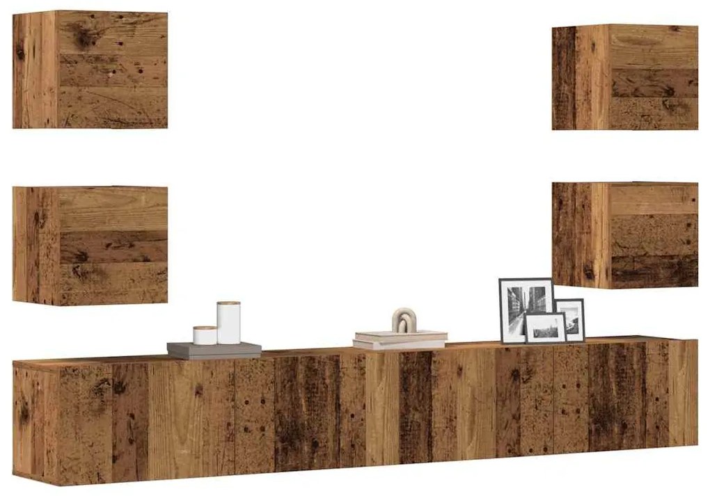Nástěnné TV skříňky 6 ks Old Wood kompozitní 3328969