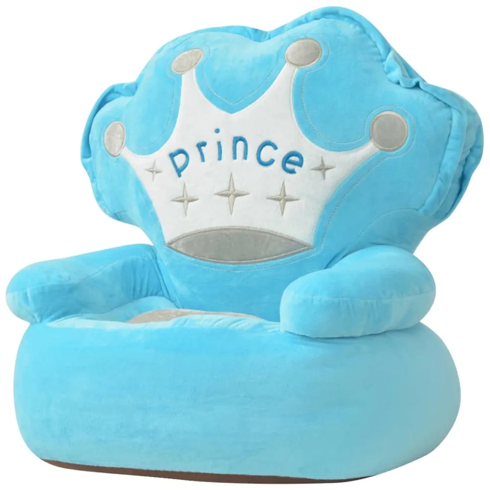 80157 vidaXL Plyšové dětské křeslo Prince modré