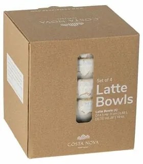 Costa Nova COSTA NOVA Miska - set 4ks 15cm|0,55L, LATTE BOWLS, bílá