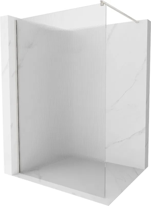 Mexen Kioto, sprchová zástěna Walk-In 100 x 200 cm, 8mm sklo s žebrovým vzorem, broušená ocel profil, 800-100-101-97-09
