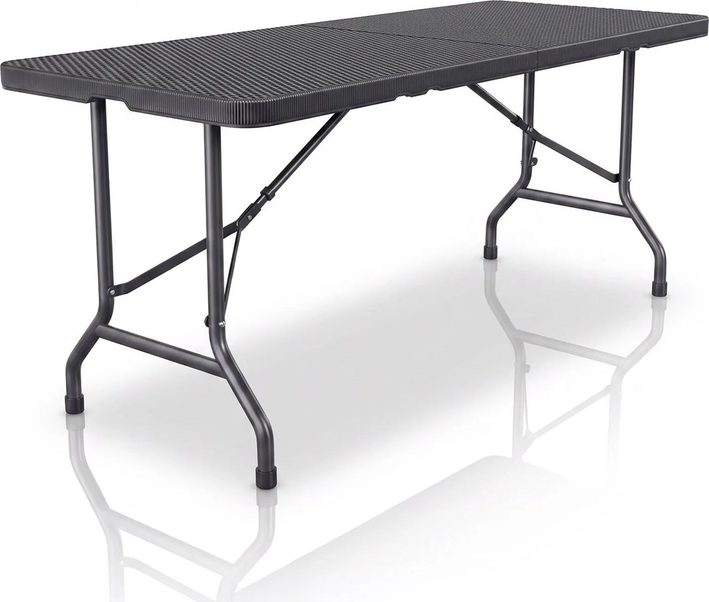 Juskys Skládací zahradní stůl Easyfold 180 × 74 cm Barva: antracitová