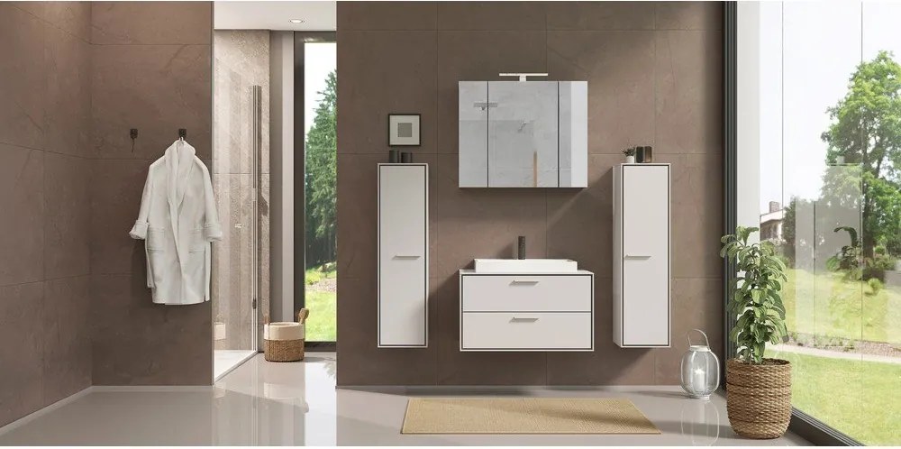 Šedobéžová koupelnová skříňka 31x112 cm Sovana – Germania