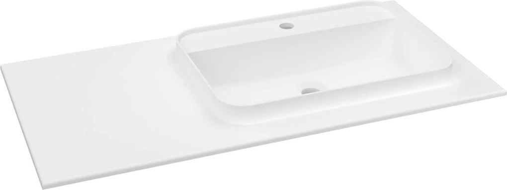 Sapho - Umyvadlo Brahea 101x52 cm, bez přepadu, otvor pro baterii, matná bílá BL101-70R