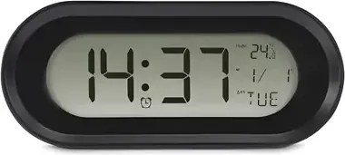 Hama Samos černá / Digitální budík / LCD / zobrazení teploty / datum /