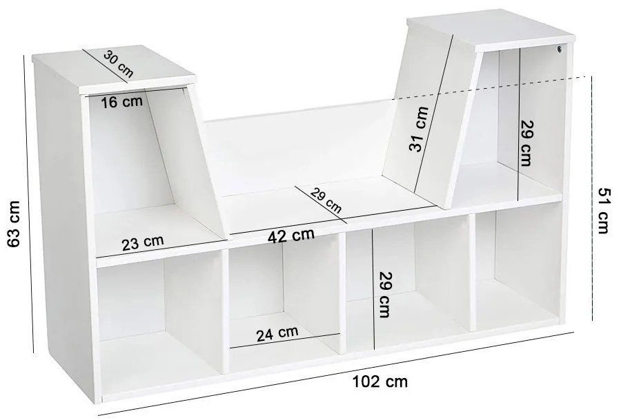 Úložná police se sedákem a polštáři