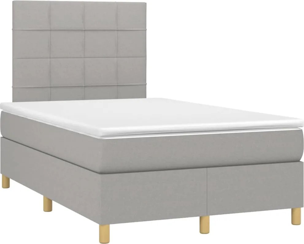 Box spring postel s matrací světle šedá 120 x 200 cm textil 3142321