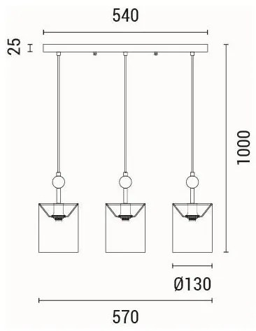 Lustr na lanku VERONA 3xE14/15W/230V